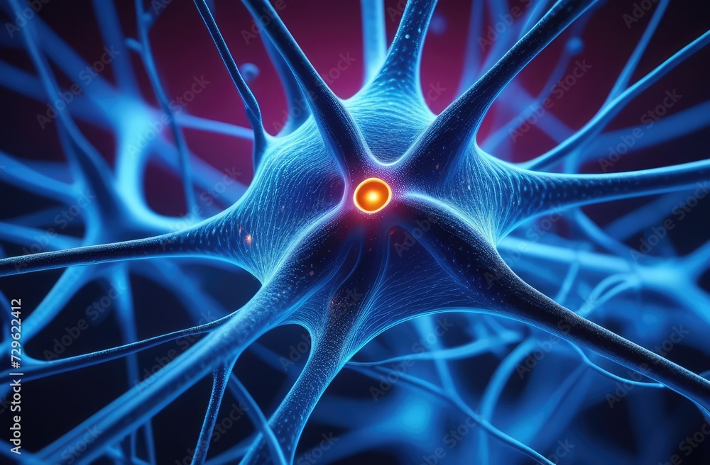 Illustration Stock Neural network - images of neural cells. Synapse on ...