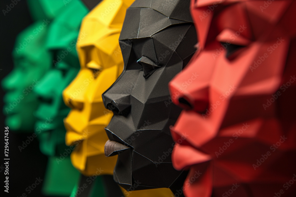 Black history month concept. Color scheme of black, red, green, and ...