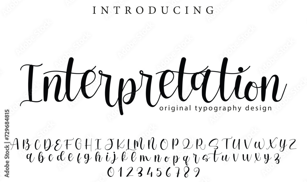 Interpretation Font Stylish brush painted an uppercase vector letters ...