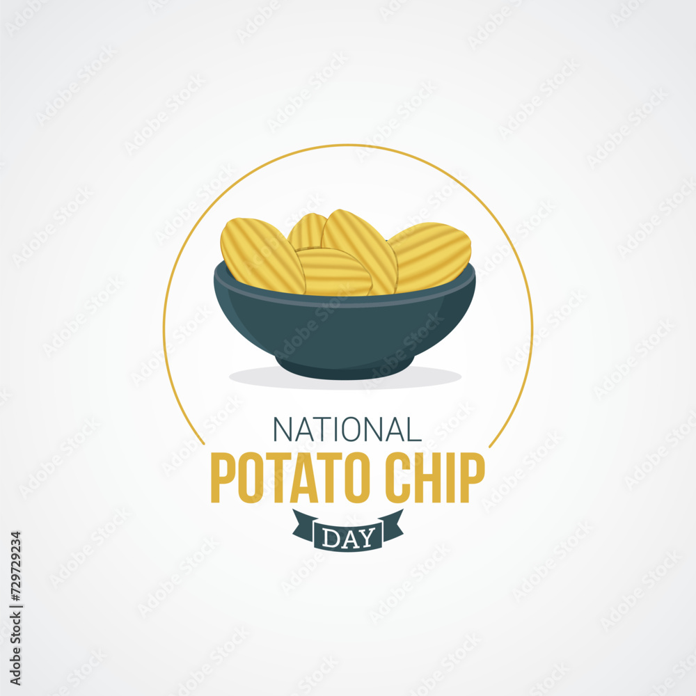 National Potato Chip Day Vector Illustration. Suitable for Greeting ...