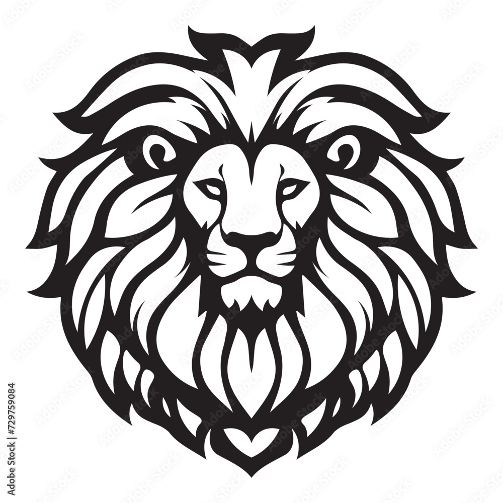 ferocious lion iconic logo vector illustration Stock Vector | Adobe Stock