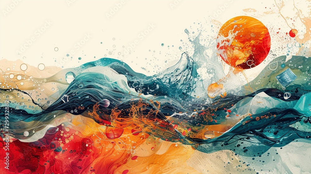 Water Conservation Themed Art Collage Stock Illustration | Adobe Stock