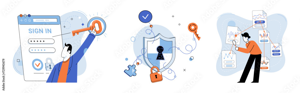 Personal data protection vector illustration. Personal data protection ...