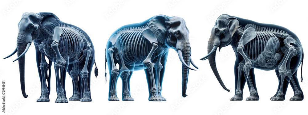 Elephant mammoth full body anatomy X-ray radiography mastadon large ...