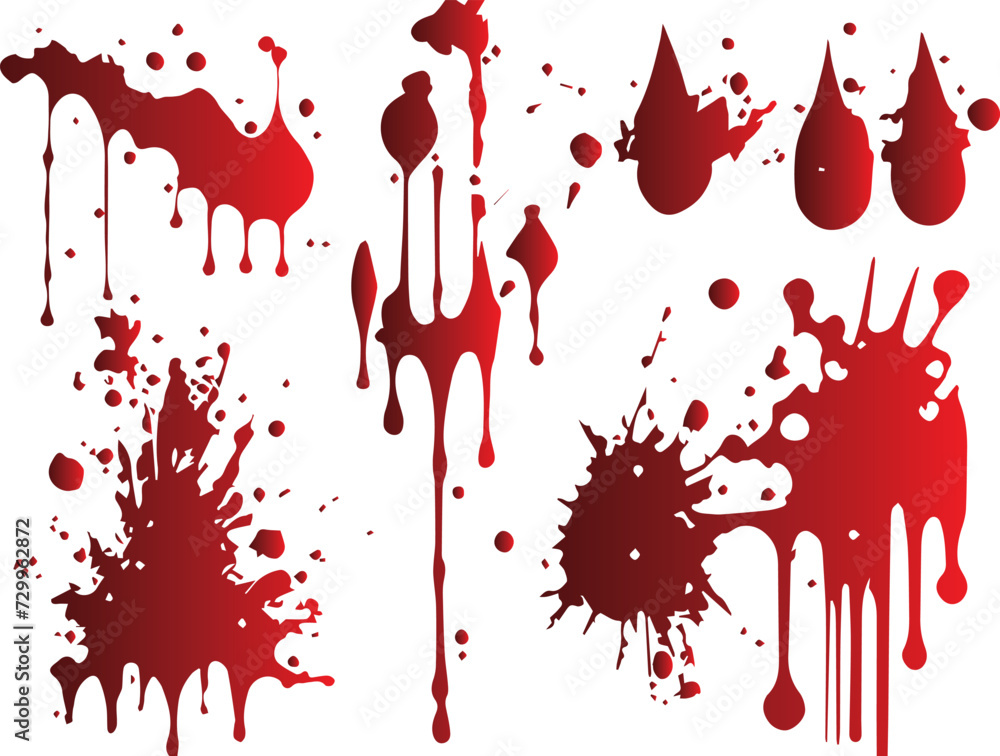 Stock-Vektorgrafik „Spray graffiti element vector set, blood can ...