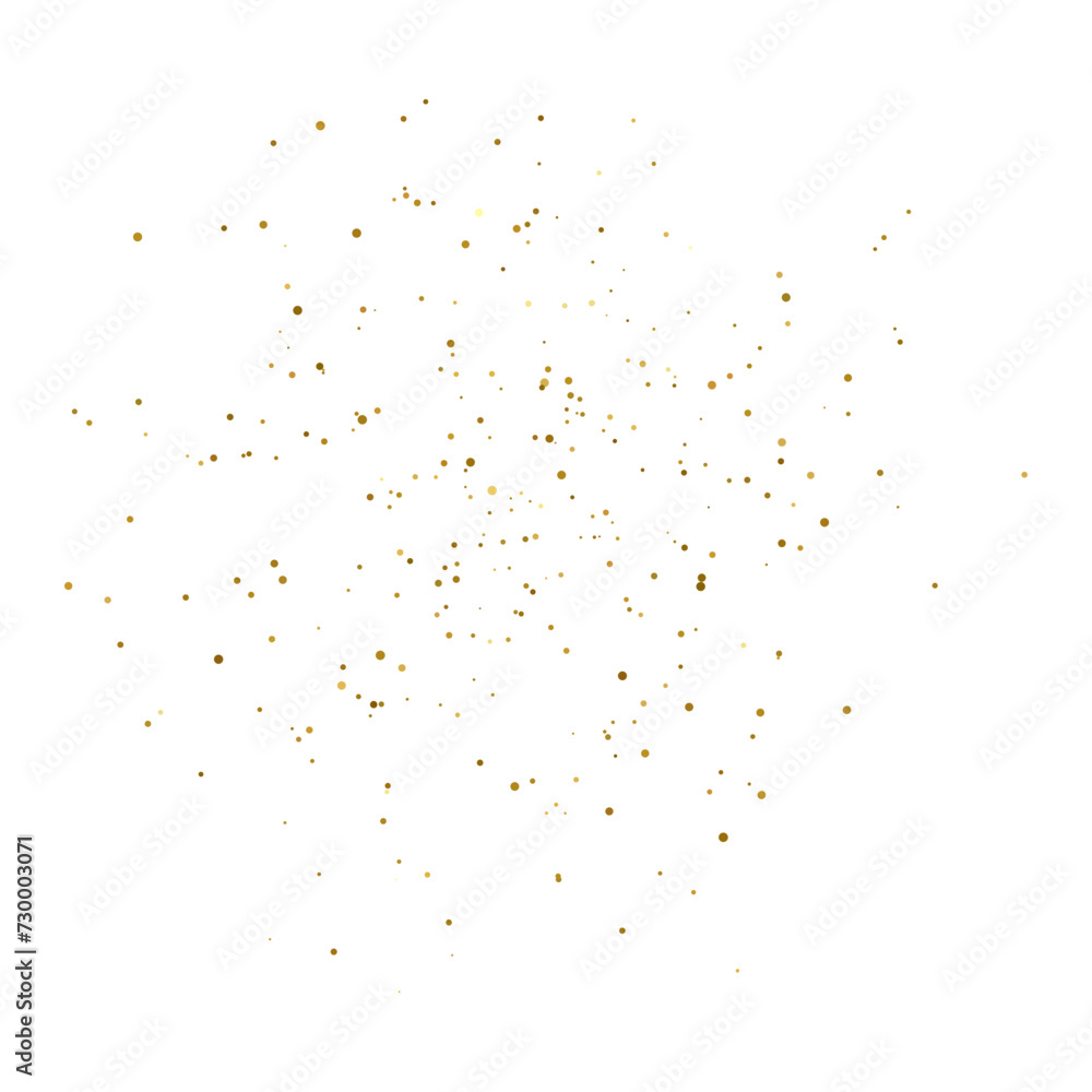 Gold glitter dots on transparent background. Bright dust explosion ...