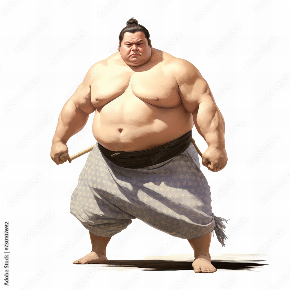 Stoic Sumo Wrestler Ready for Combat: Traditional Japanese Wrestling ...