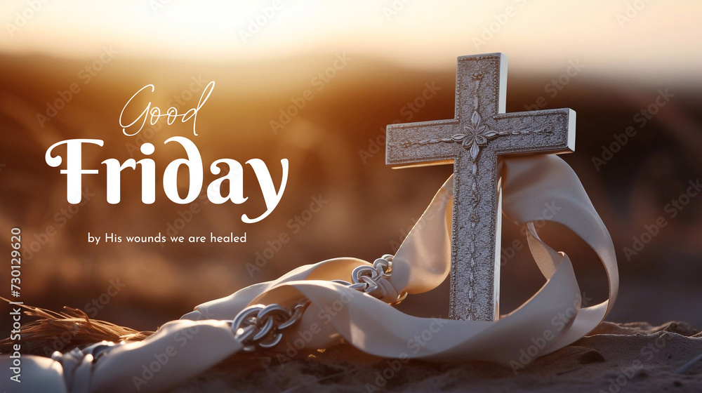 Blessed good friday, faith and celebration concept digitally generated ...