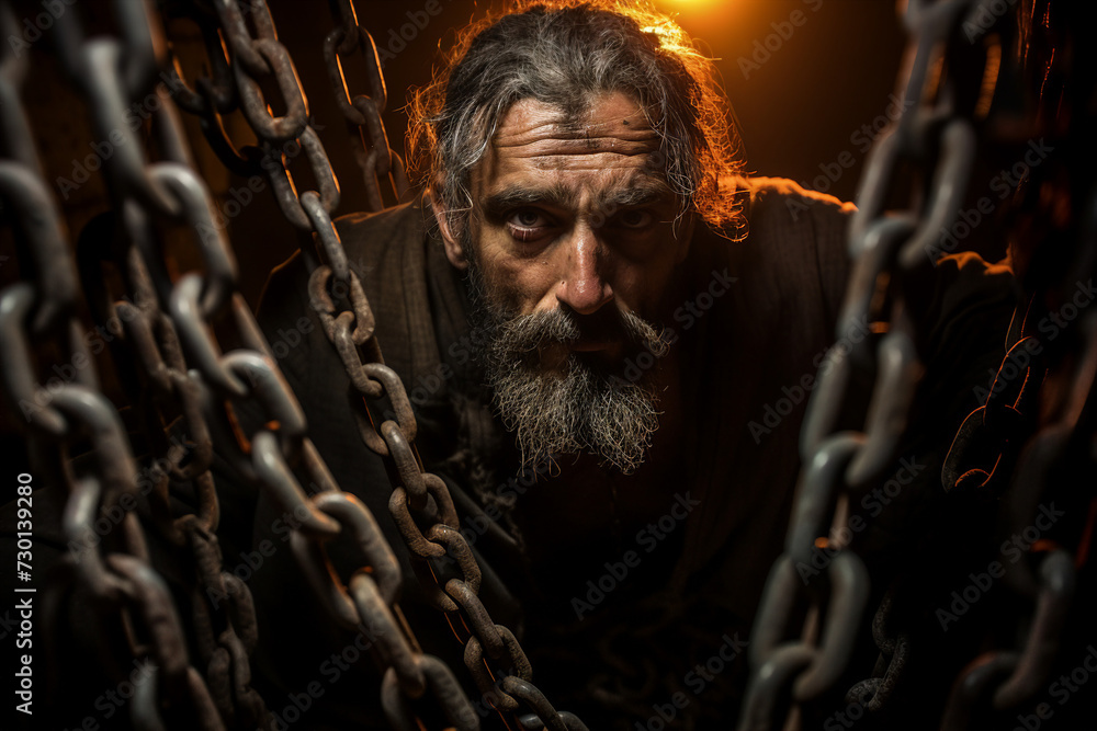 Generative AI picture restricted freedom concept prisoner in jail ...