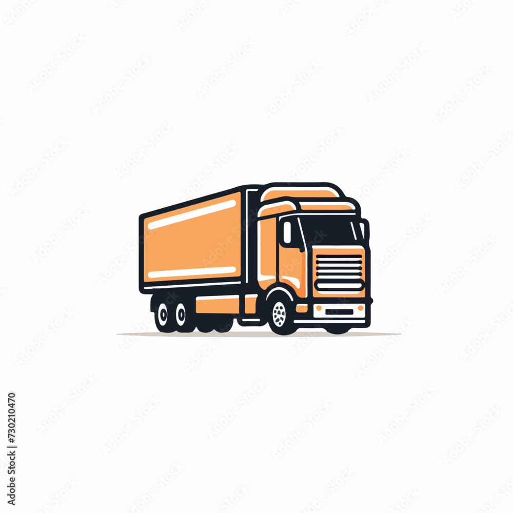 Tractor trailer in cartoon, doodle style. Image for t shirt. Isolated ...