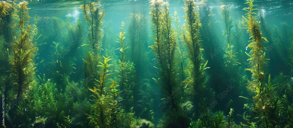 Stock-Foto „Macrocystis pyrifera, a fast-growing species of marine ...