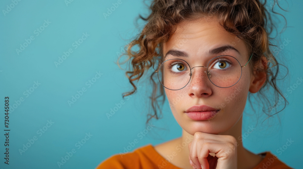 girl with a questioning look, realistic, for PowerPoint opening slide ...