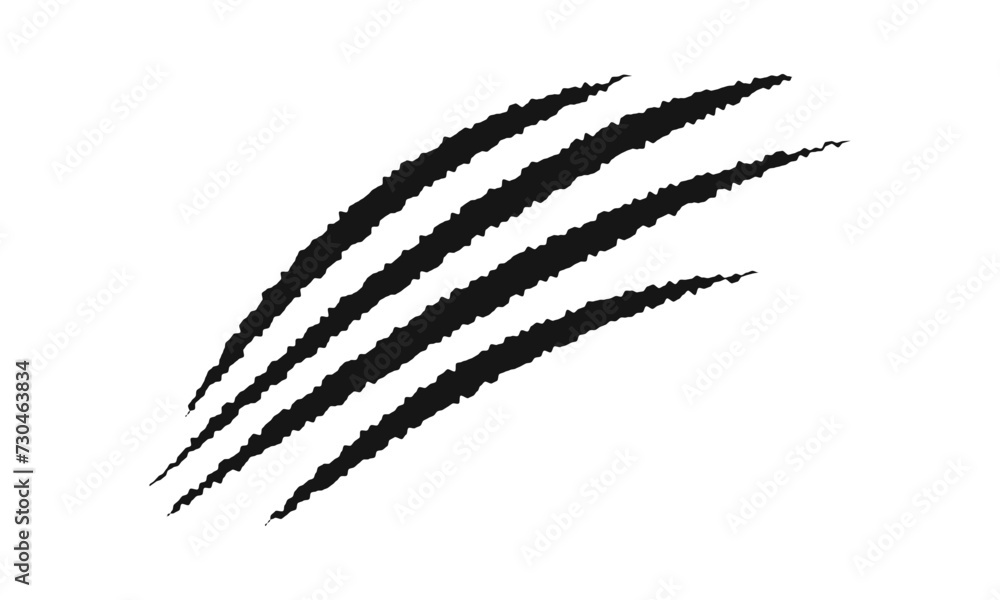 Scratch claw marks. Cat, tiger, bear, wolf, dragon, monster, werewolf talons trace isolated on ...