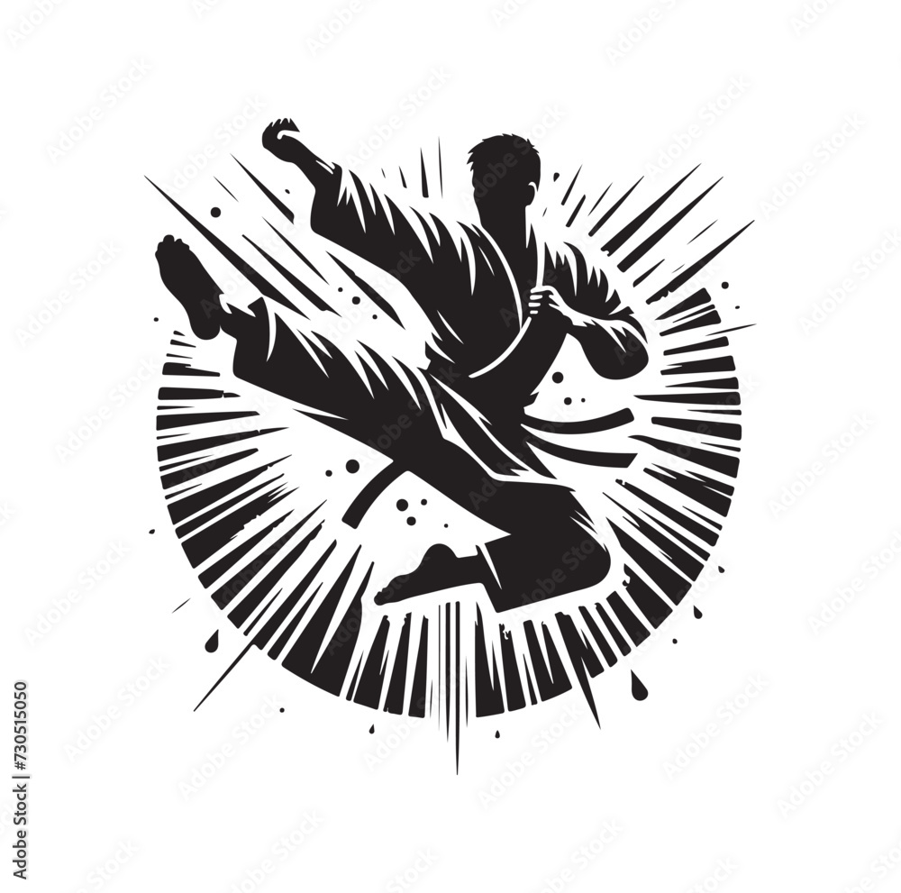 martial art Vector or karate silhouettes vector illustration Japan and ...