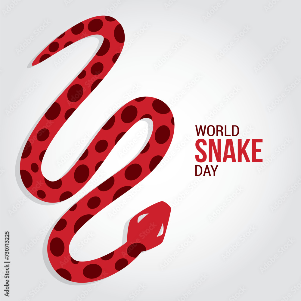 World Snake Day Vector Illustration. It is a day to raise awareness ...
