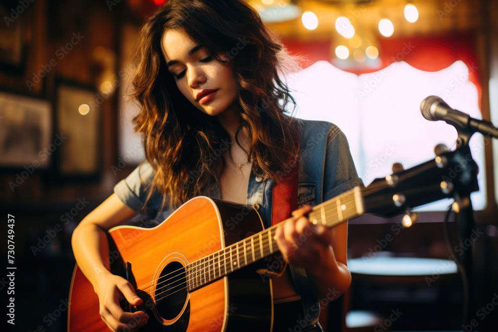 Portrait photography of a 25-year-old female American singer performing ...