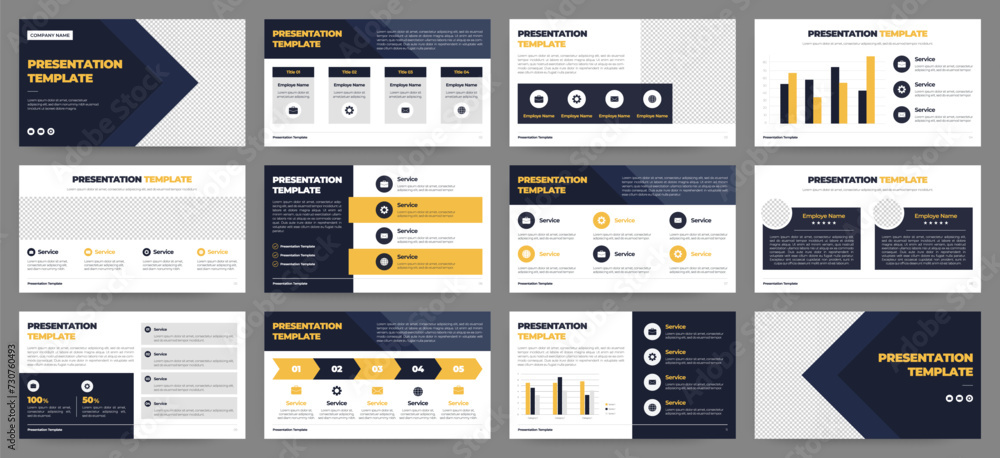 Modern presentation slide templates. Infographic elements template set ...