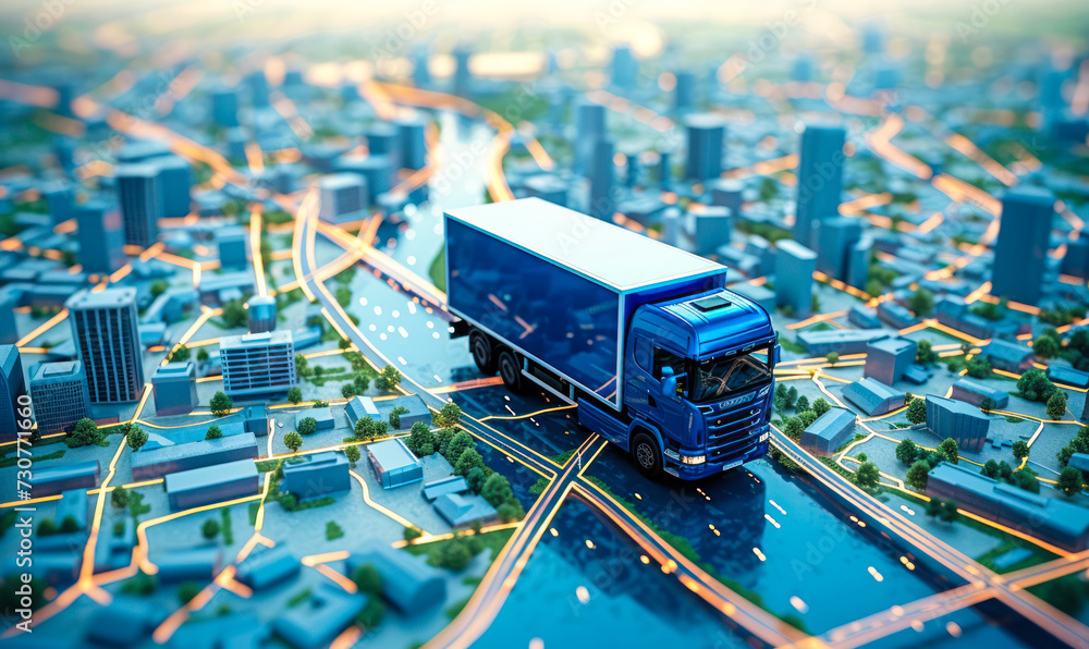 Conceptual representation of logistics and delivery services with a ...