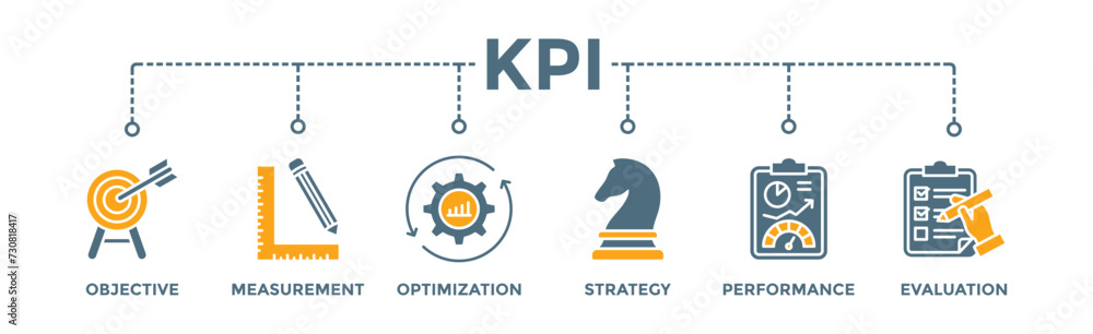 KPI banner web icon vector illustration concept for key performance ...