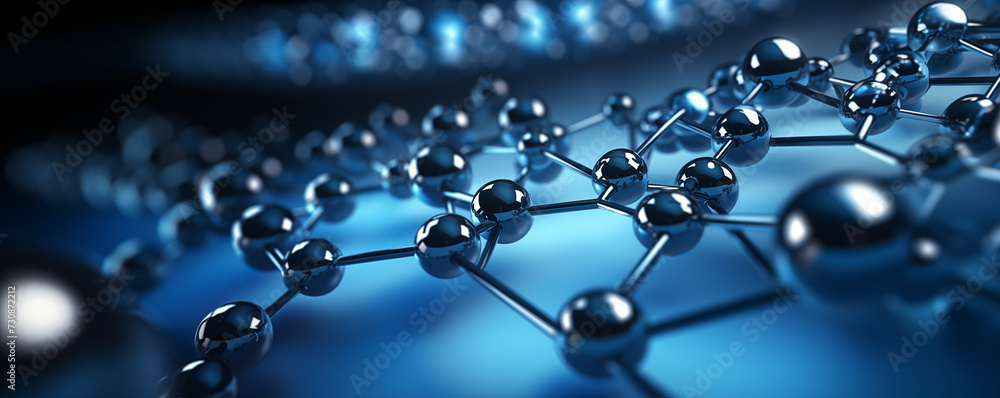 Materials science nanotechnology concept, graphene atomic structure ...