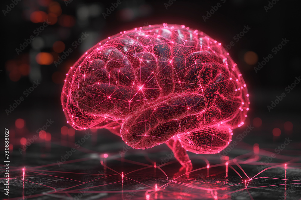 Blue x-ray scan of human brain: illustration of neurology and medical ...