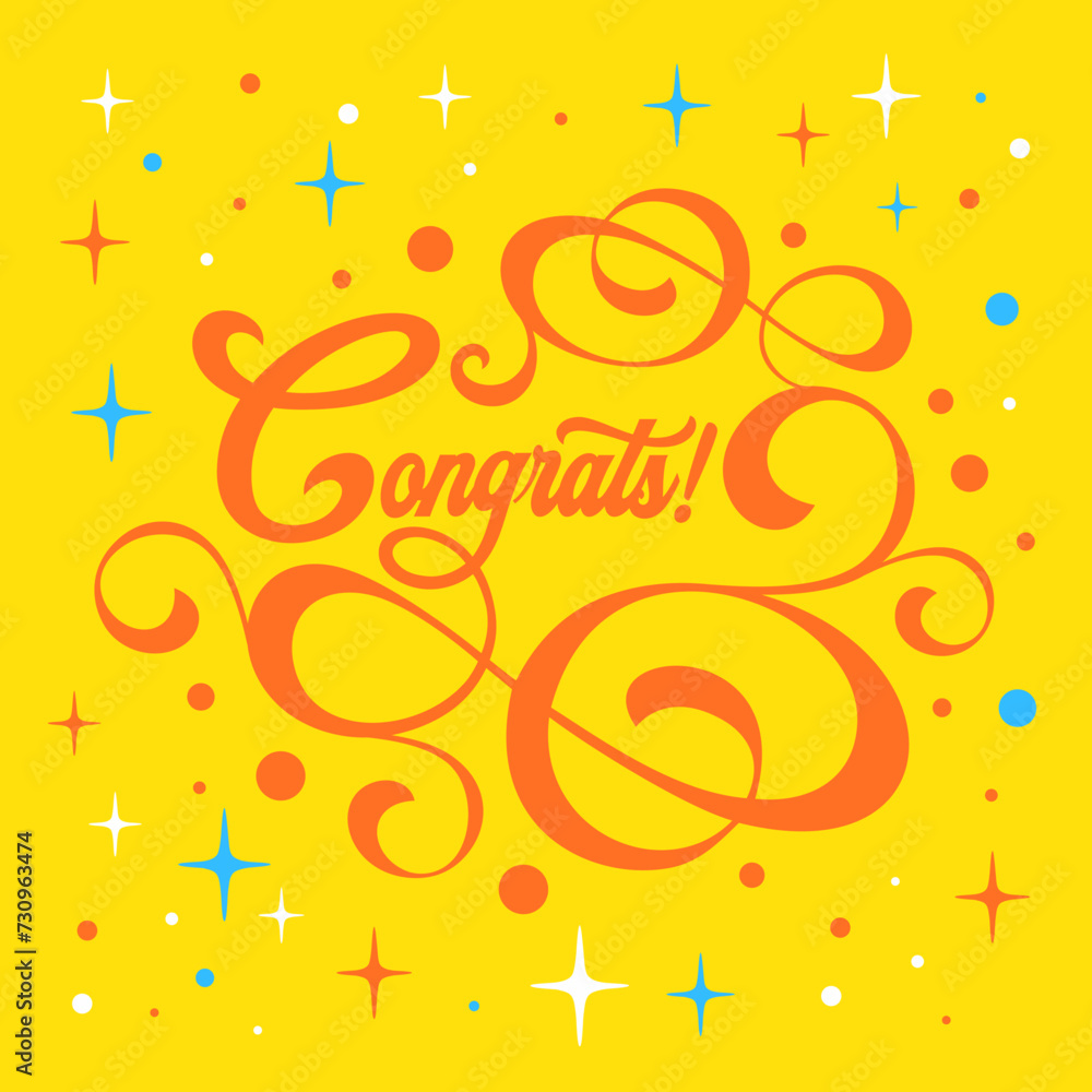 Congrats, Congratulations banner, card, poster, printable, logo, word ...
