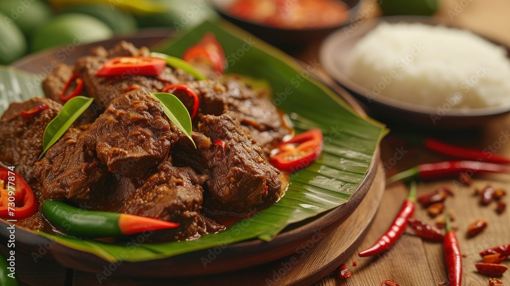 Beef rendang or nasi rendang sapi is a minang dish originating from the ...