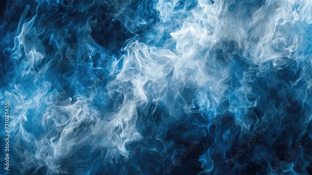 Blue and white fire painted texture, abstract blue fire and smoke ...