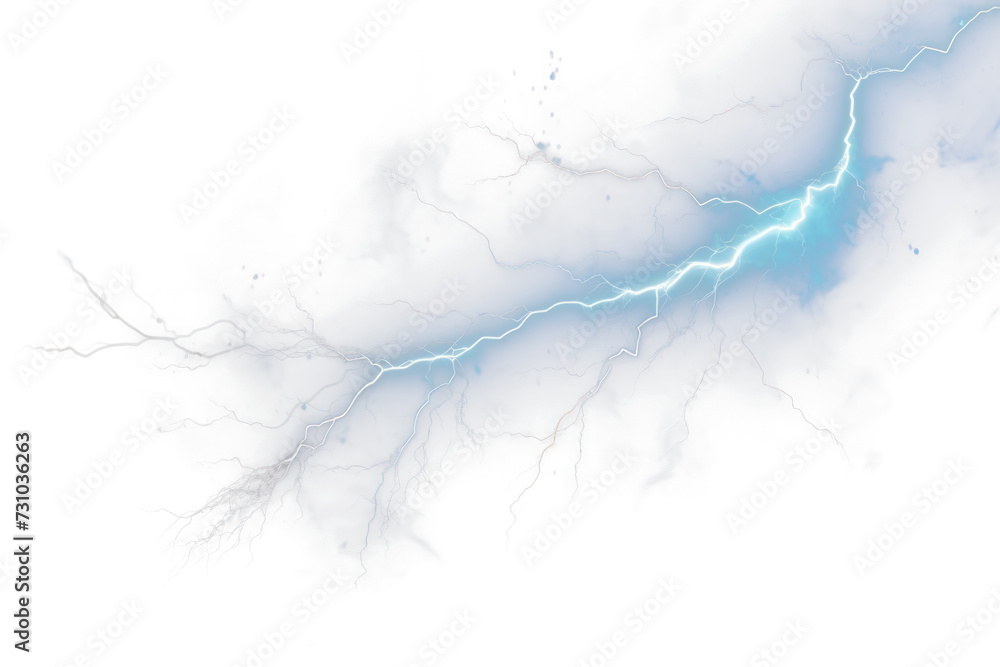 High Voltage Power Realistic Lightning Bolt Effect on Transparent ...