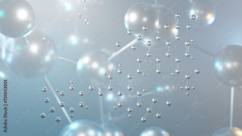 brilliant black bn molecular structure, 3d model molecule, food dye ...