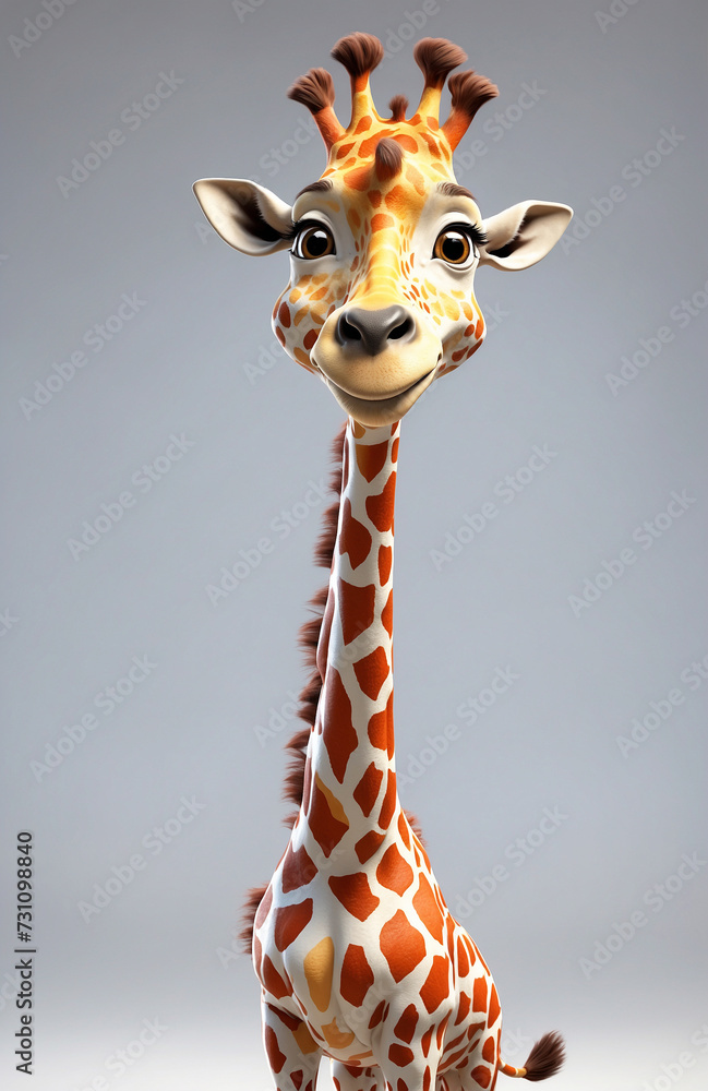 Cartoon Giraffe Stock Illustration | Adobe Stock