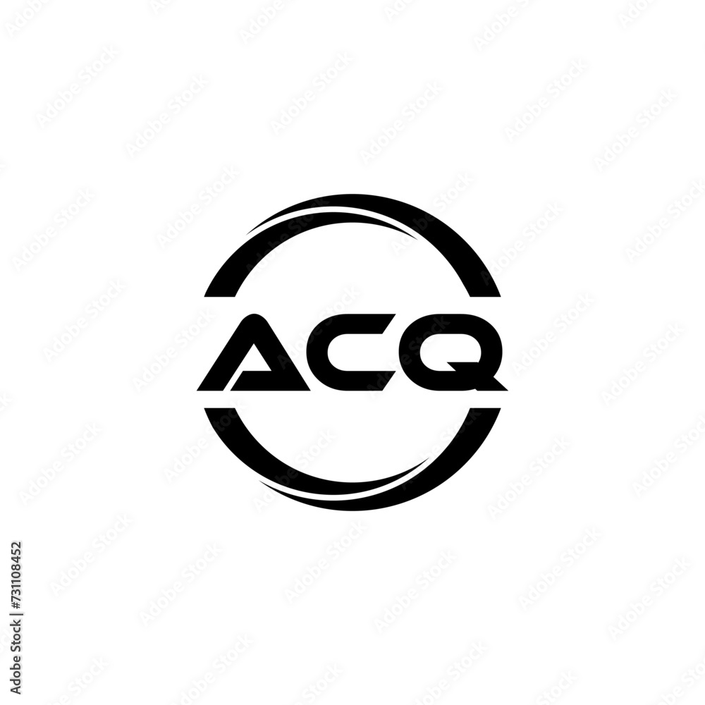 ACQ letter logo design with white background in illustrator, cube logo ...