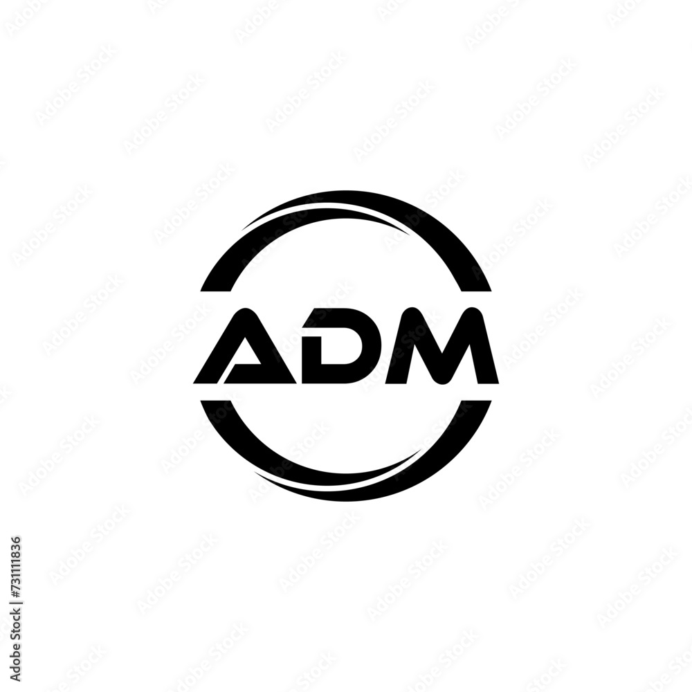 Image vectorielle Stock ADM letter logo design with white background in ...