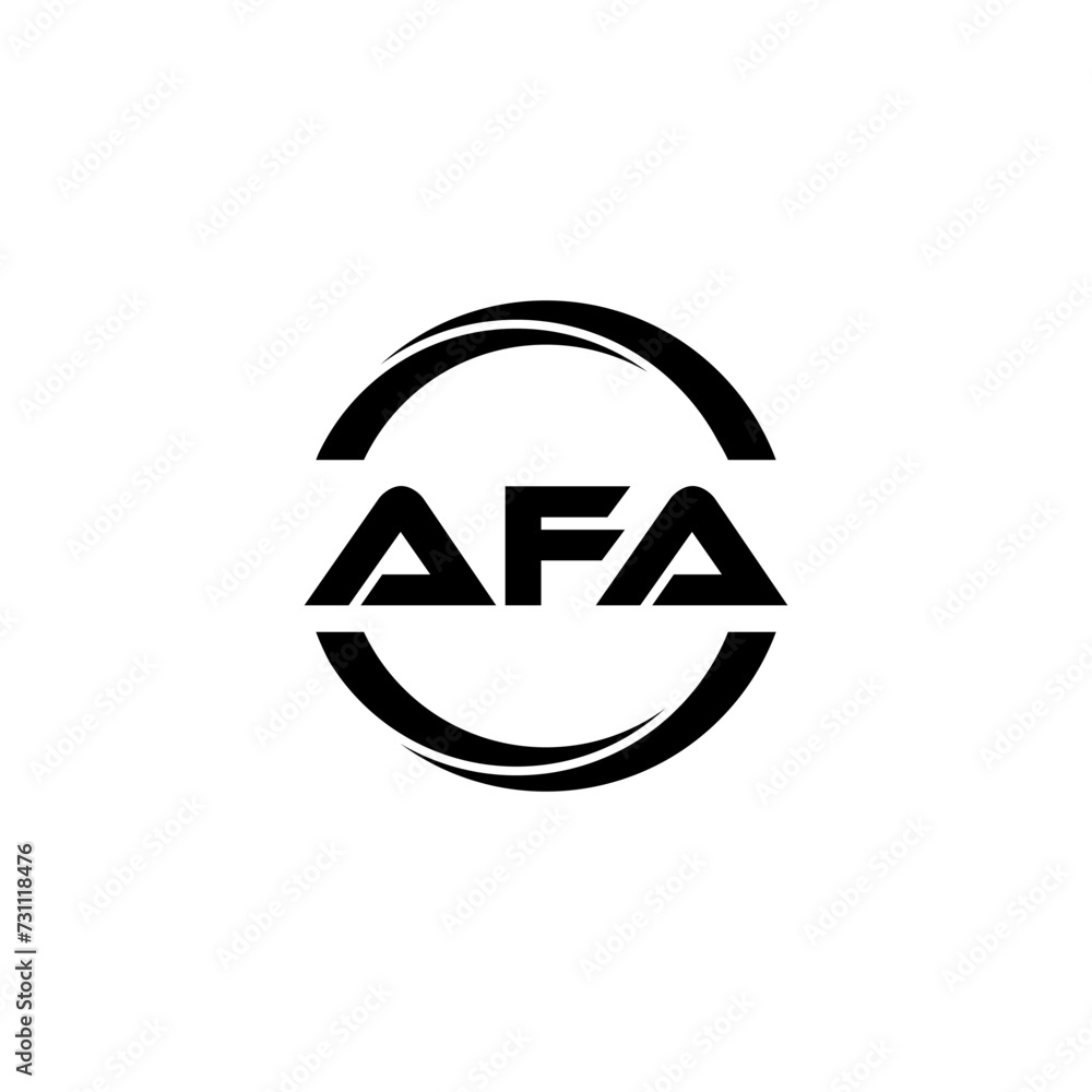 AFA letter logo design with white background in illustrator, cube logo ...