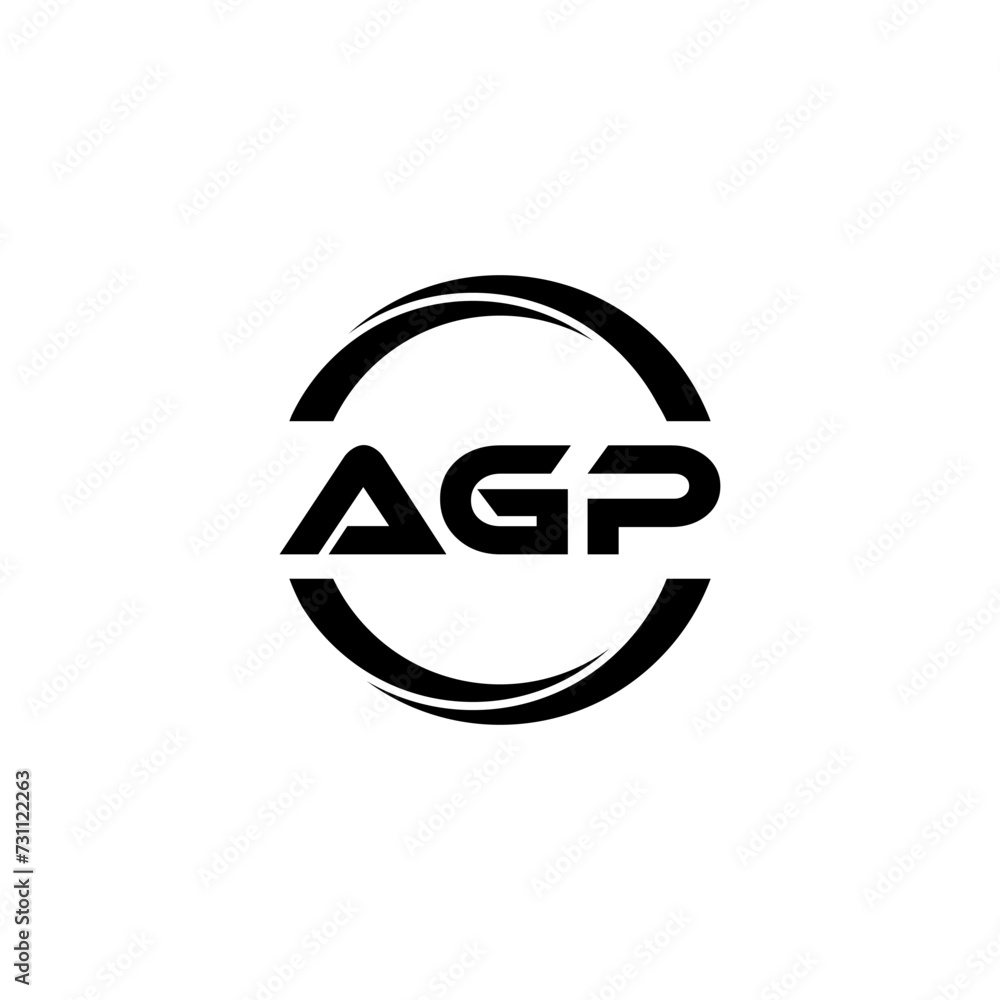 AGP letter logo design with white background in illustrator, cube logo ...