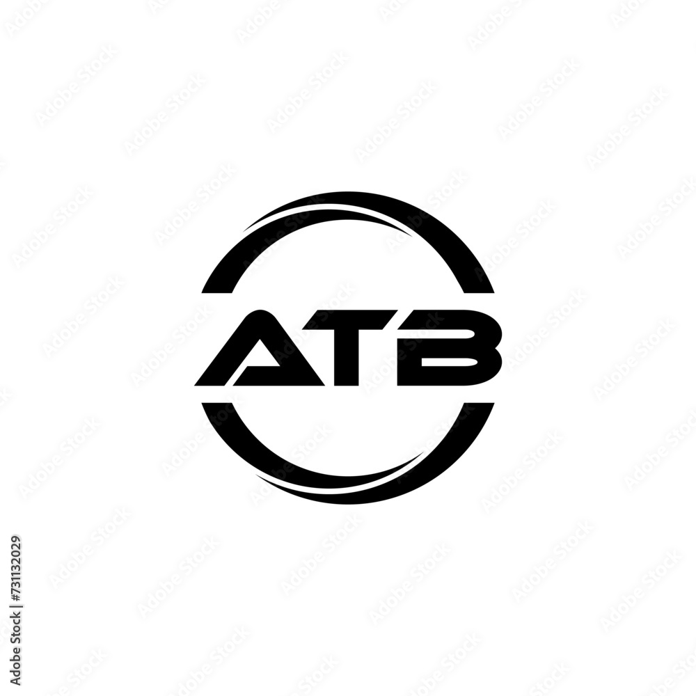 ATB letter logo design with white background in illustrator, cube logo ...