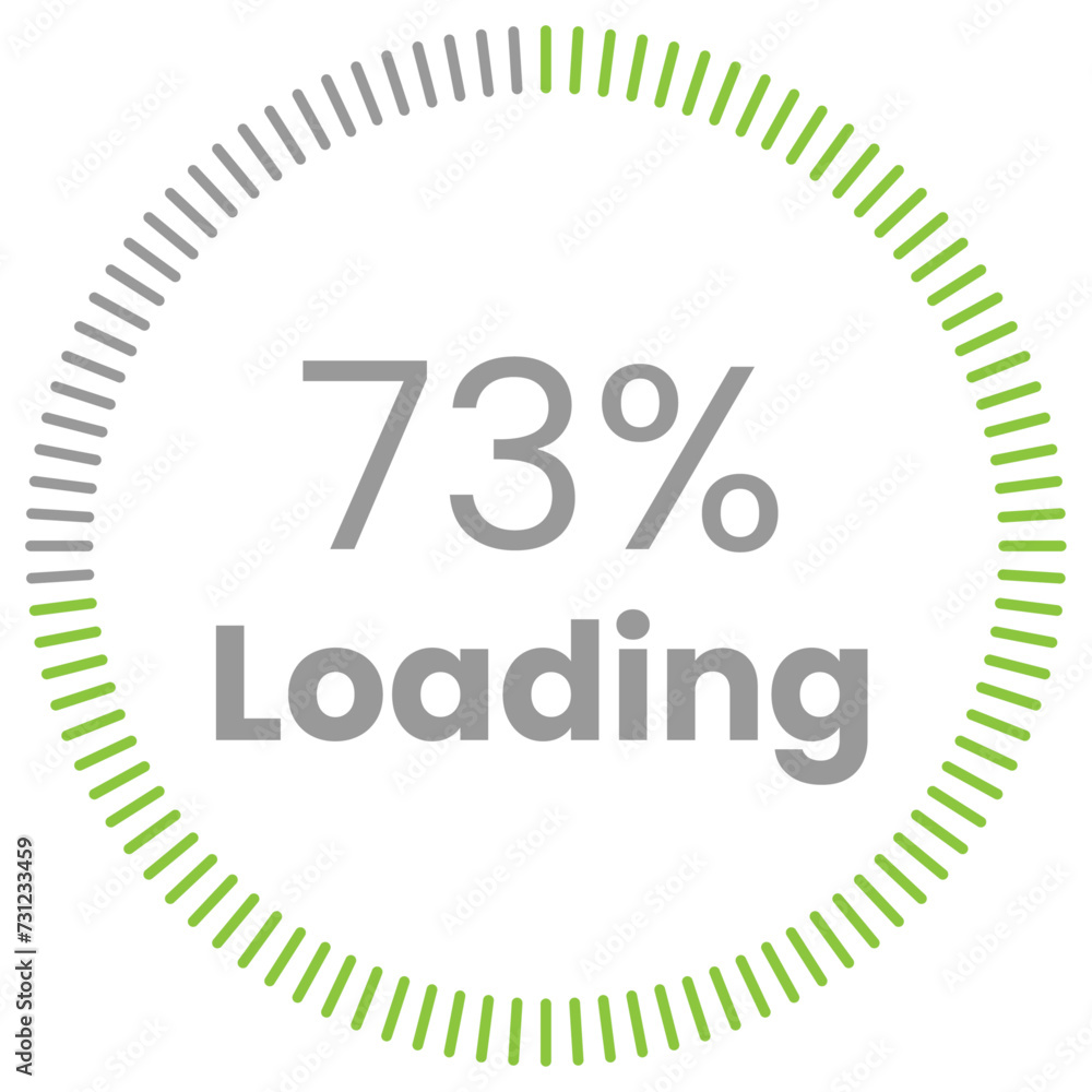 73% Loading. 73% circle diagrams Infographics vector, 73 Percentage ...