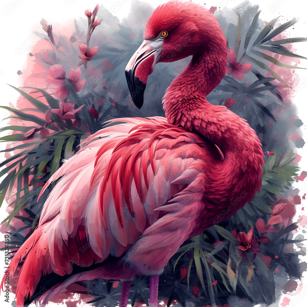 Tropical Flamingo Clipart, Flamingo Watercolor, Animal Clipart, Cute ...