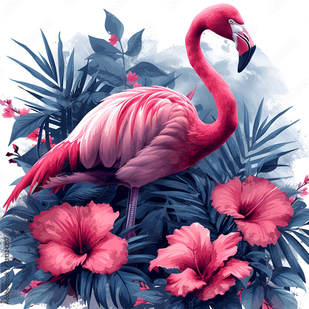 Tropical Flamingo Clipart, Flamingo Watercolor, Animal Clipart, Cute ...