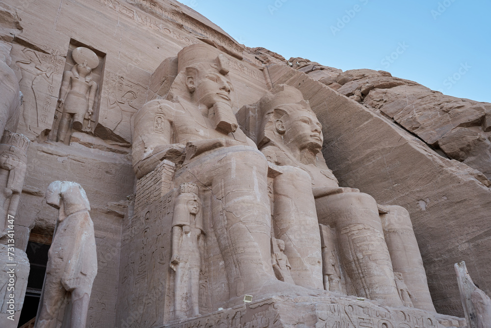 Great Abu Simbel ancient temple of Pharaoh Ramses II in southern Egypt ...