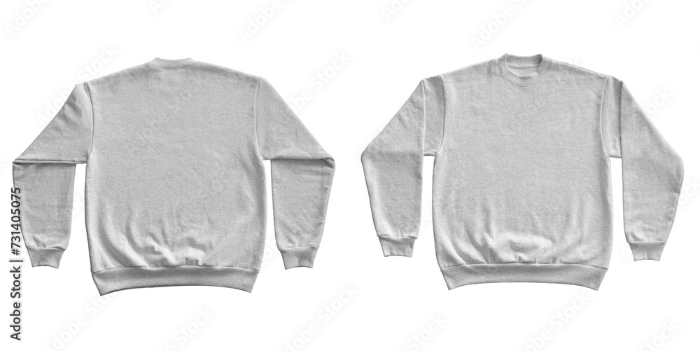 Blank Long Sleeve Sweatshirt Crewneck Color Heather Grey Template ...