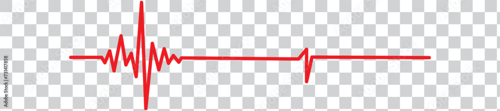 Heart rate monitor line vector isolated on transparent background ...