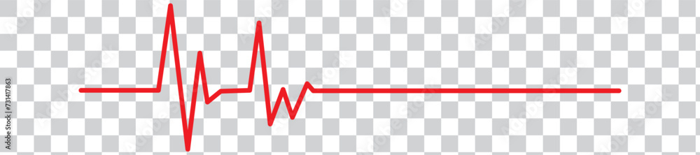 Heart rate monitor line vector isolated on transparent background ...