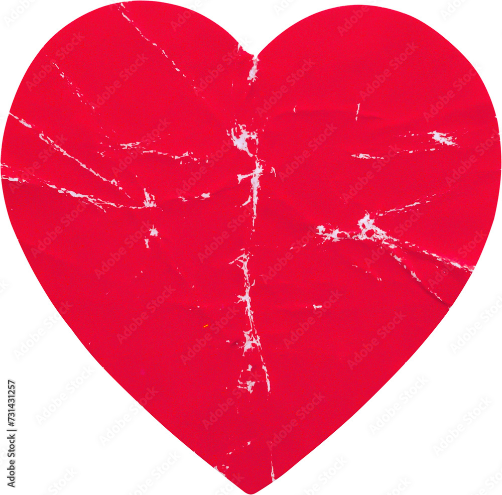 Red color heart shape sticker isolated on white background Stock Photo ...