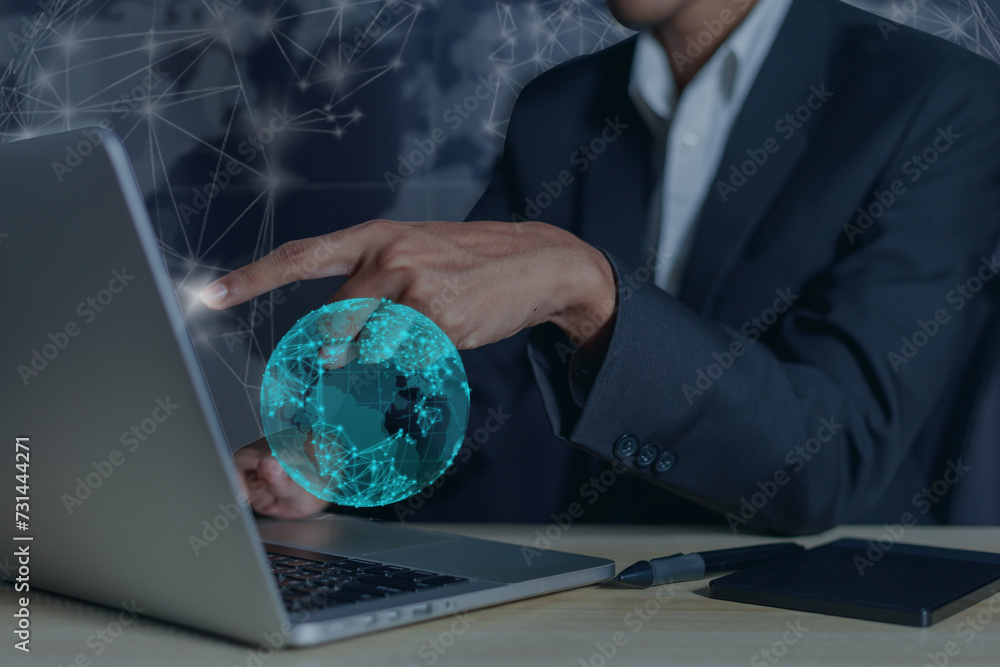 Businessman Using Global Internet Technology Connect Chatgpt Chat With AI Artificial ...