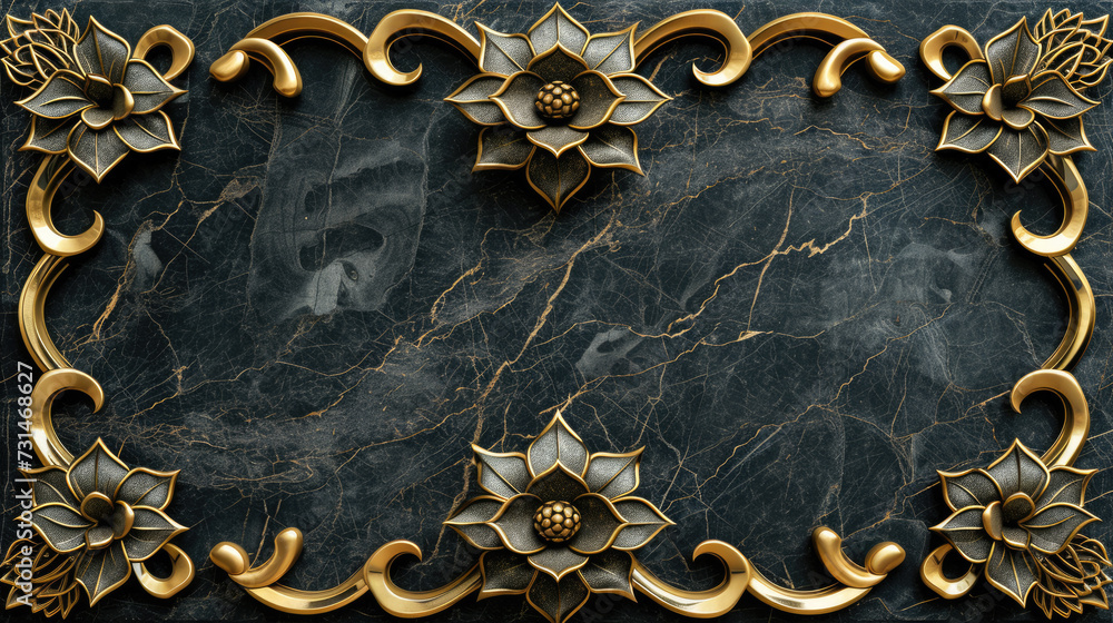 3D wallpaper, border frame mandala decorative, 3D wall tile design, 3d ...