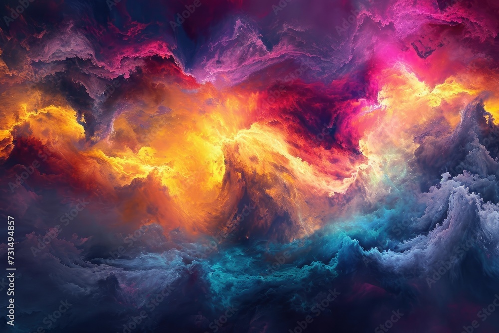 A photo capturing a stunning and vibrant cloud formation consisting of ...