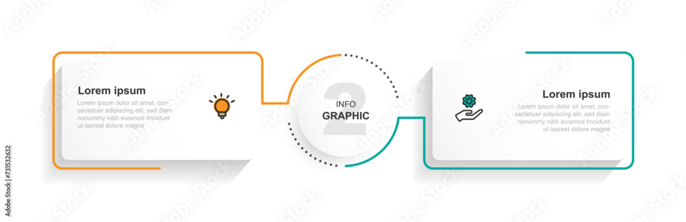 2 step line infographic template vector element suitable for web ...