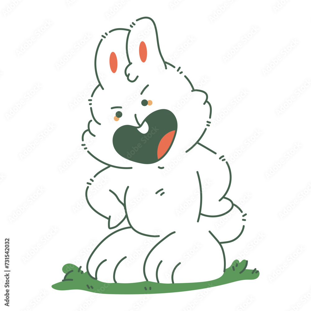 Cute angry and evil bunny vector cartoon character illustration ...