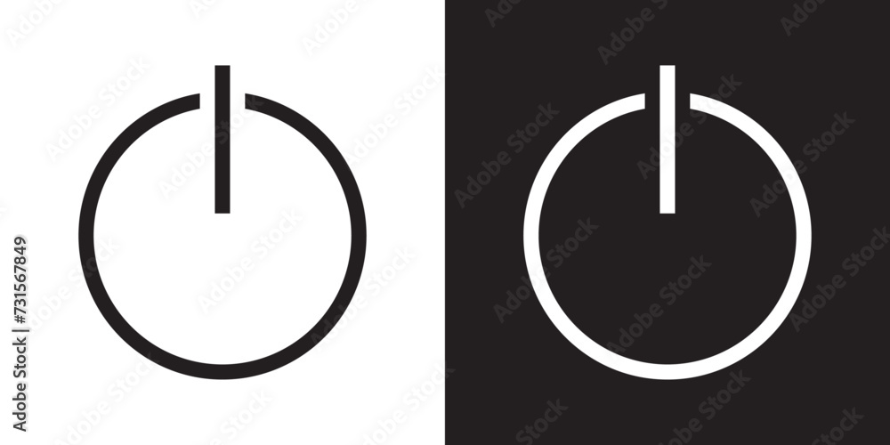 vector black and white power icons Stock Vector | Adobe Stock